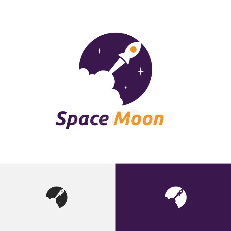 Space Moon Rocket Launch Explore Adventure Science Logo Stock Vector ...
