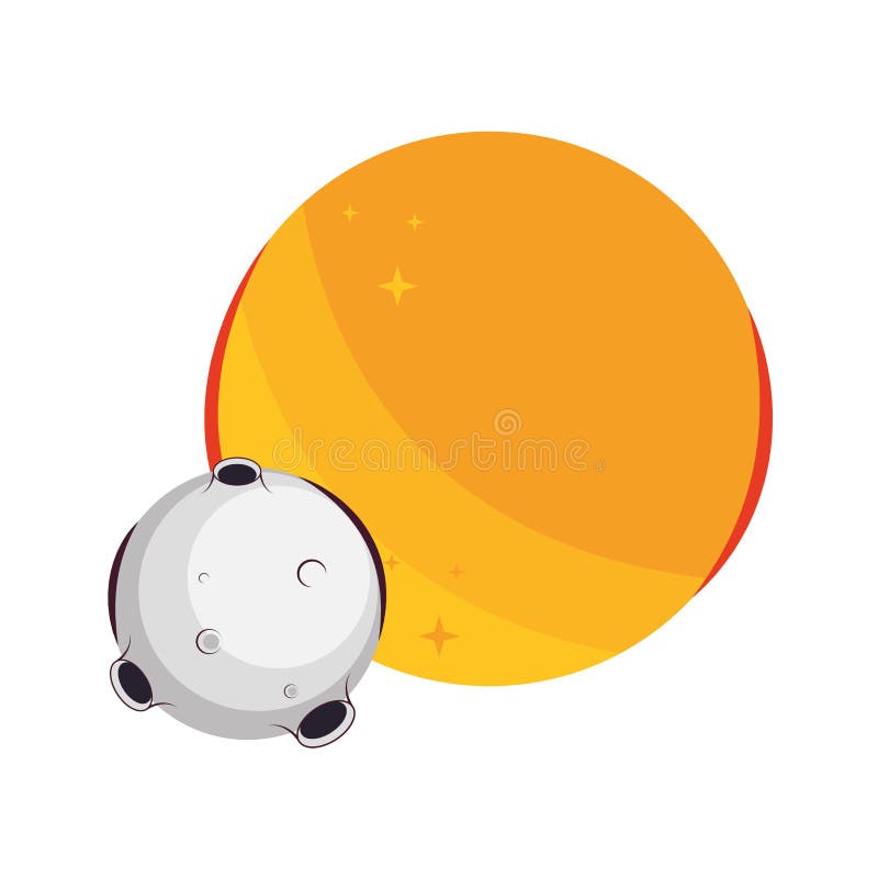 Space moon and sun stock vector. Illustration of vector - 240325587