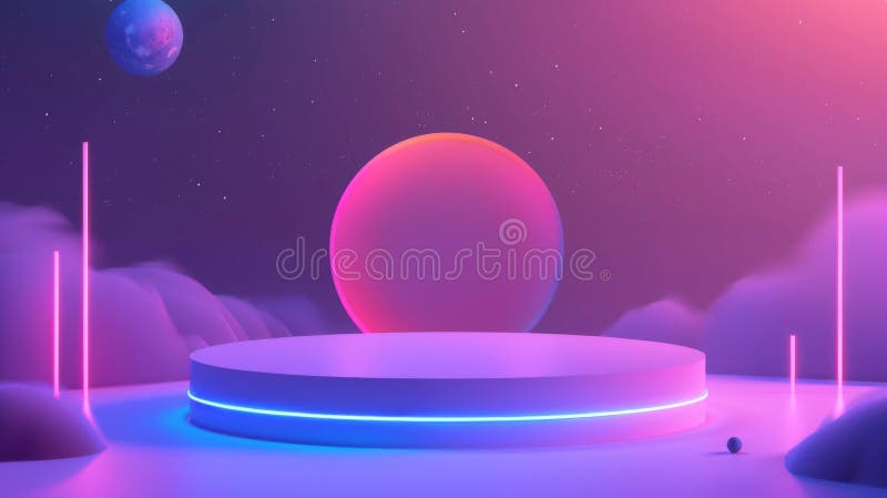 Space Motifs Podium, Minimal Abstract Background, Modern Web Stage, AI ...