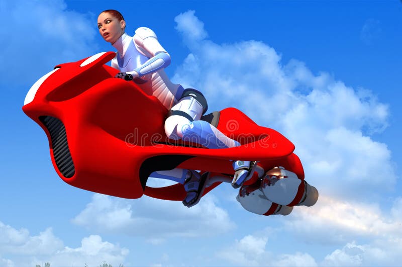 The space motorcycle. stock illustration. Illustration of motion - 29110690