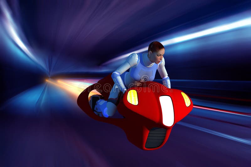 The space motorcycle. stock illustration. Illustration of future - 38502160