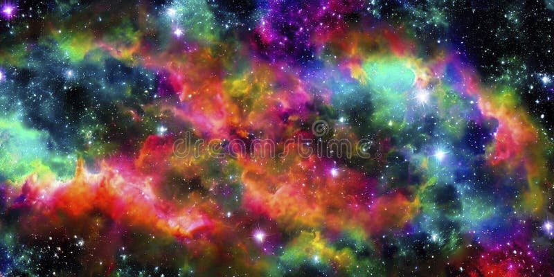 Space Nebula and Galaxies in Star Field Stock Image - Image of field ...