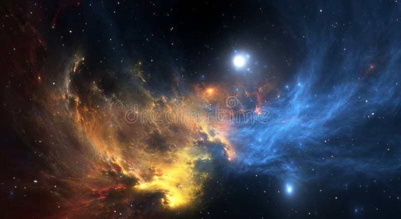 Space Nebula. Giant Interstellar Cloud and Stars Scattered Across the ...
