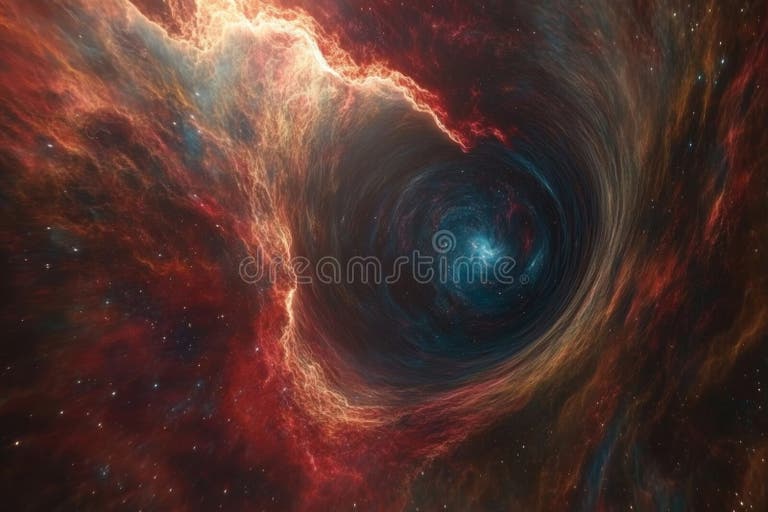 Space Nebula Wallpaper with Abstract Red and Blue Gradients Stock Image ...