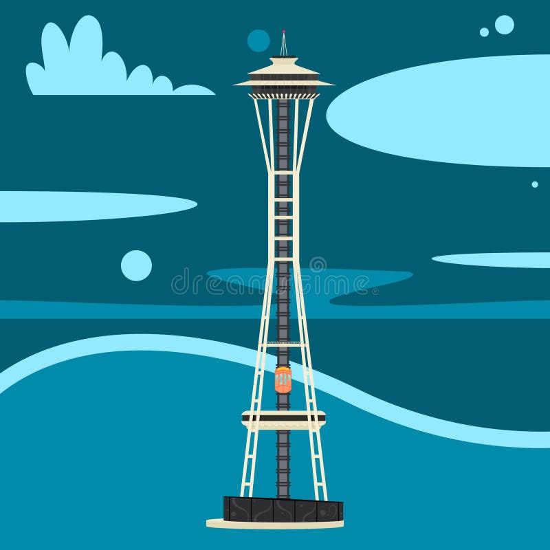 Space Needle Cartoon Space Needle On Transparent Background, Space