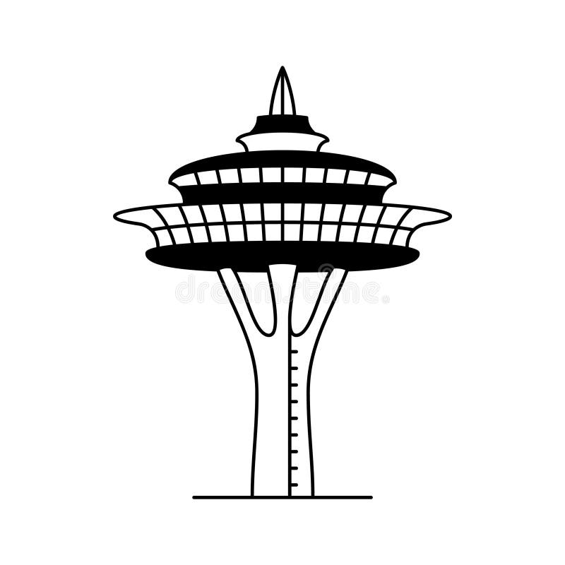 Space Needle editorial photography. Illustration of glyph - 331463132