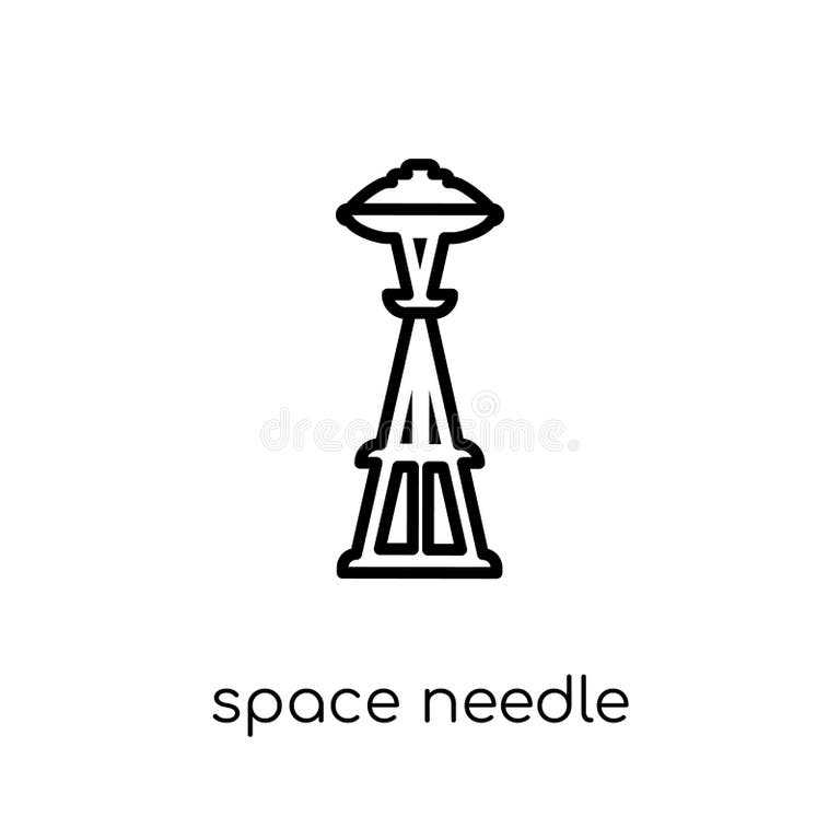 Space Needle Icon. Trendy Modern Flat Linear Vector Space Needle ...