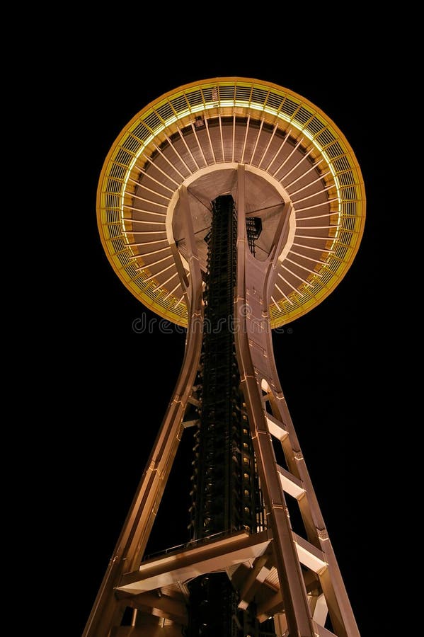 Space Needle at Night editorial stock image. Image of attraction - 4742669