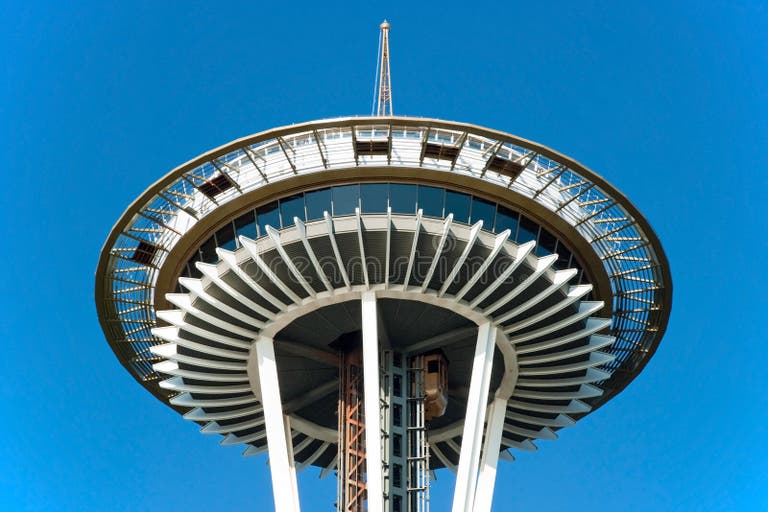 Space Needle in Seattle Close-up View Editorial Photo - Image of needle ...