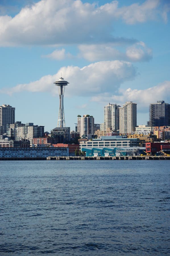 Space Needle and Seattle Skyline Stock Image - Image of skyscrapers ...