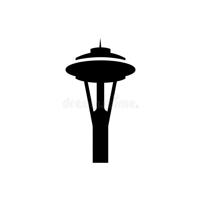 The Space Needle of Seattle of USA Icon Editorial Stock Photo - Illustration of pacific, sign ...