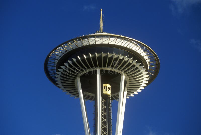 Space Needle in Seattle, WA Against Blue Sky Editorial Stock Image ...