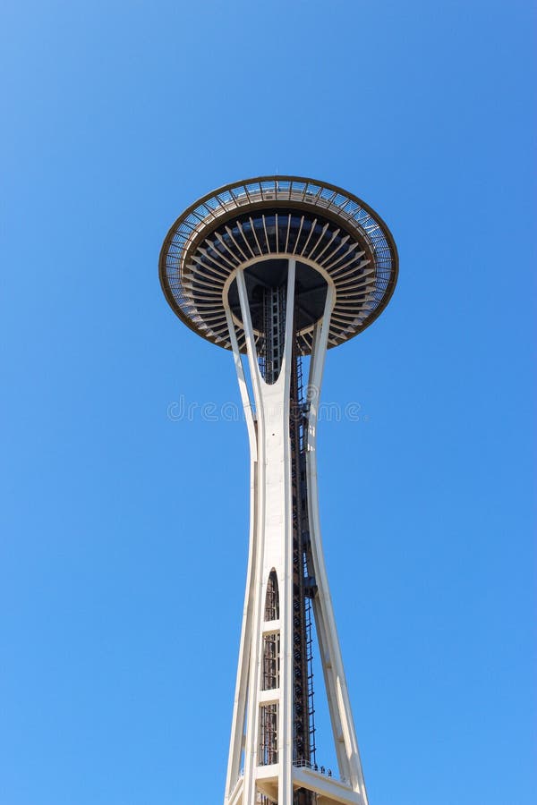 The Seattle Space Needle, Blue Sky Editorial Stock Image - Image of ...