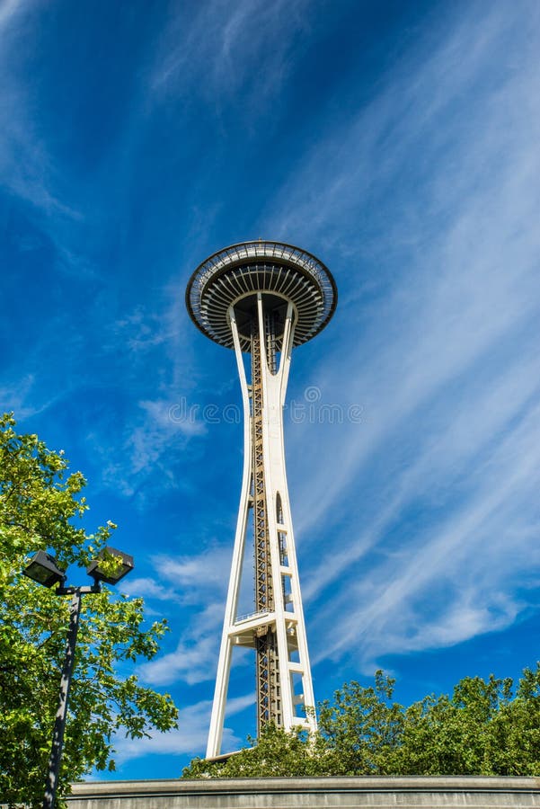 Space Needle Under Cloudy Sky Editorial Stock Image - Image of ...