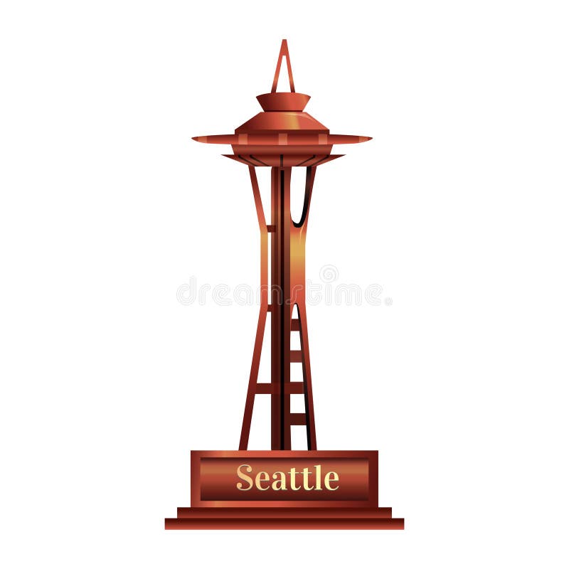 Space Needle. Vector Illustration Decorative Design Editorial Image ...