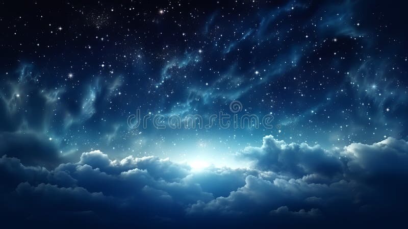Space Night Sky with Cloud and Star, Abstract Background Stock ...