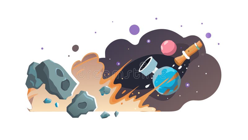 Space Objects Colliding, Illustrating Asteroid Impact and Destruction ...