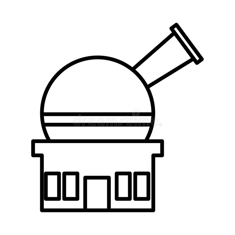 Space Observatory Icon Linear Logo Mark in Black and White Stock ...