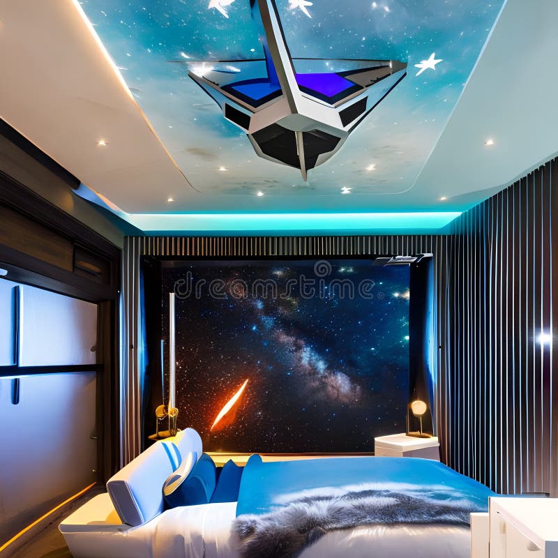 Space Odyssey Bedroom: a Futuristic Space-themed Bedroom with a Rocket ...