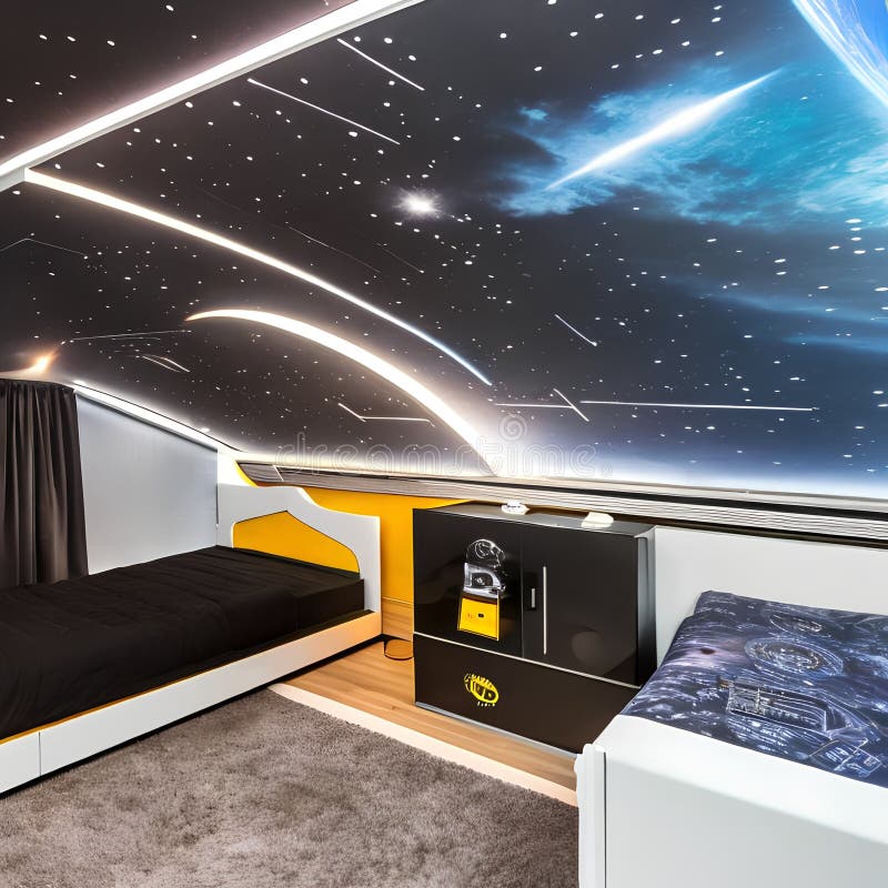 Space Odyssey Bedroom: a Futuristic Space-themed Bedroom with a Rocket ...