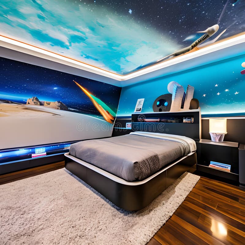 Space Odyssey Bedroom: a Futuristic Space-themed Bedroom with a Rocket ...