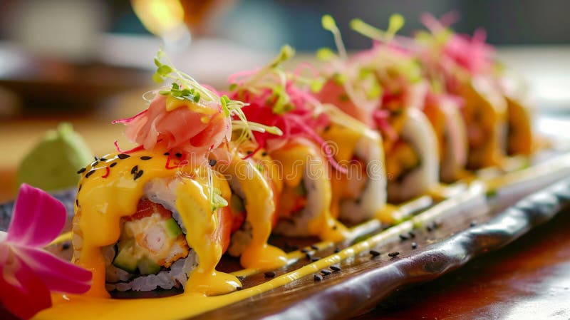 Space Odyssey Sushi Rolls Traditional Luxury Meal. Generative Ai Stock ...