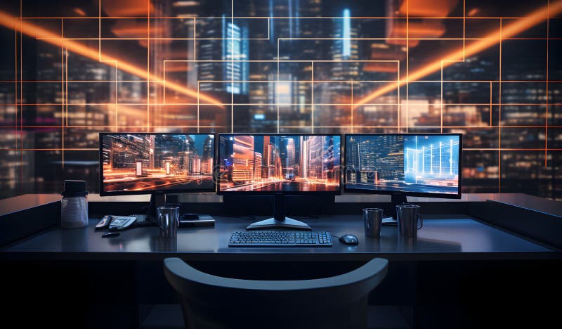 Space Office Interior, Business Office, Growth Charts, Digital Business ...