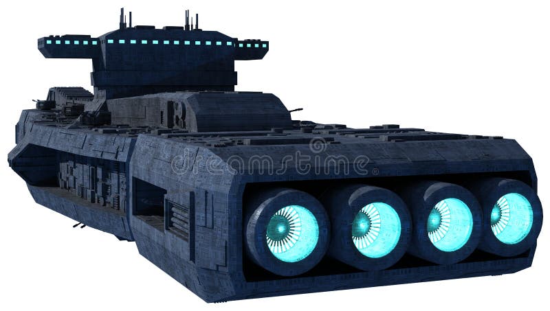 Space Opera: Space Ship Isolated on White 3-d-Illustration Stock ...