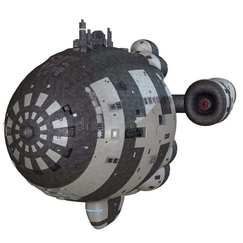 Space Opera: Space Ship Isolated on White 3-d-Illustration Stock ...