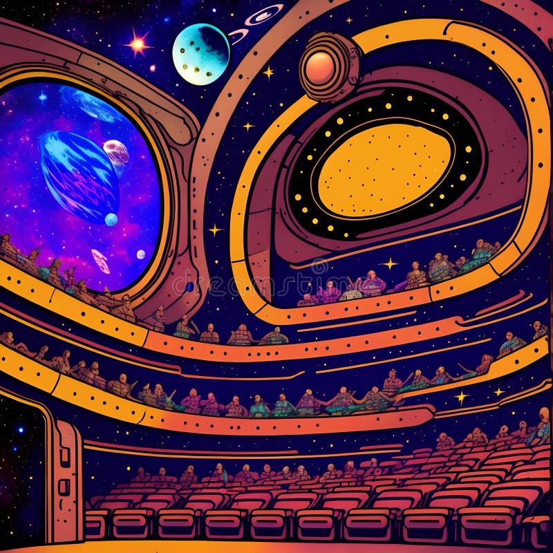 Space Opera Theater, Generative AI Illustration Stock Illustration ...