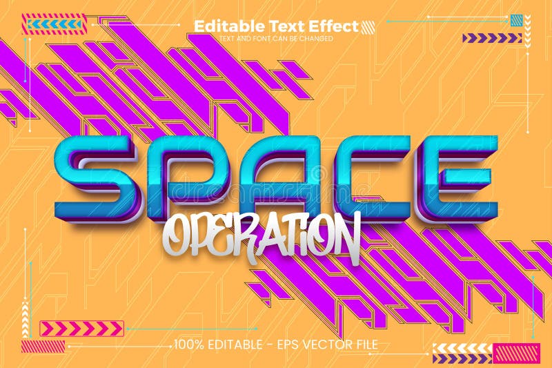 Space Operation Editable Text Effect in Modern Cyber Trend Style Stock ...