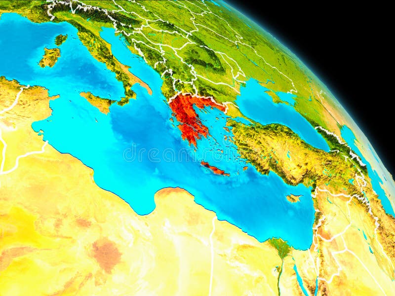 Greece on Earth stock illustration. Illustration of highlighted - 110350984