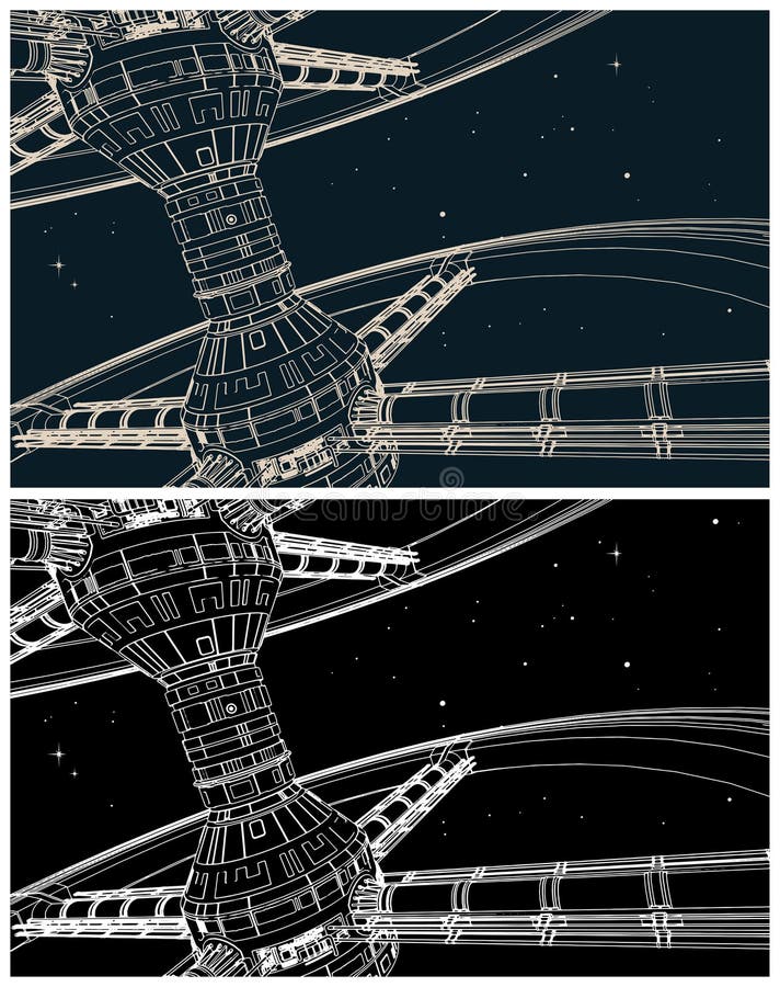 Space Orbital Station Illustration Stock Vector - Illustration of ...