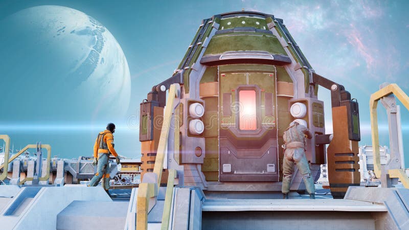 Space Outpost, Conquest of Space. Scientific Progress. Base of ...