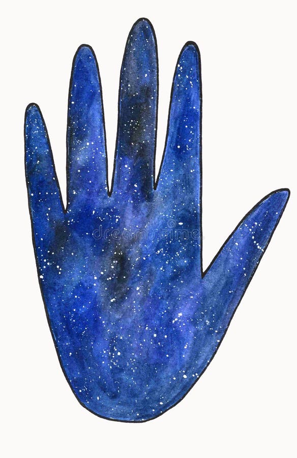 Space in the Palm of Your Hand Stock Illustration - Illustration of ...