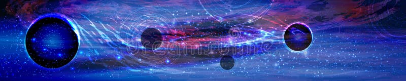 Space panorama horizontal stock illustration. Illustration of power ...
