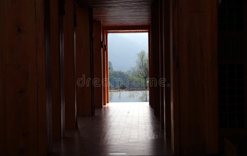 Space between pillars stock photo. Image of darkness - 267530994