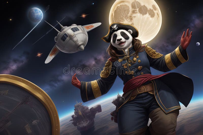 Space Pirate Queen Illustration AI Generated Image Stock Illustration ...