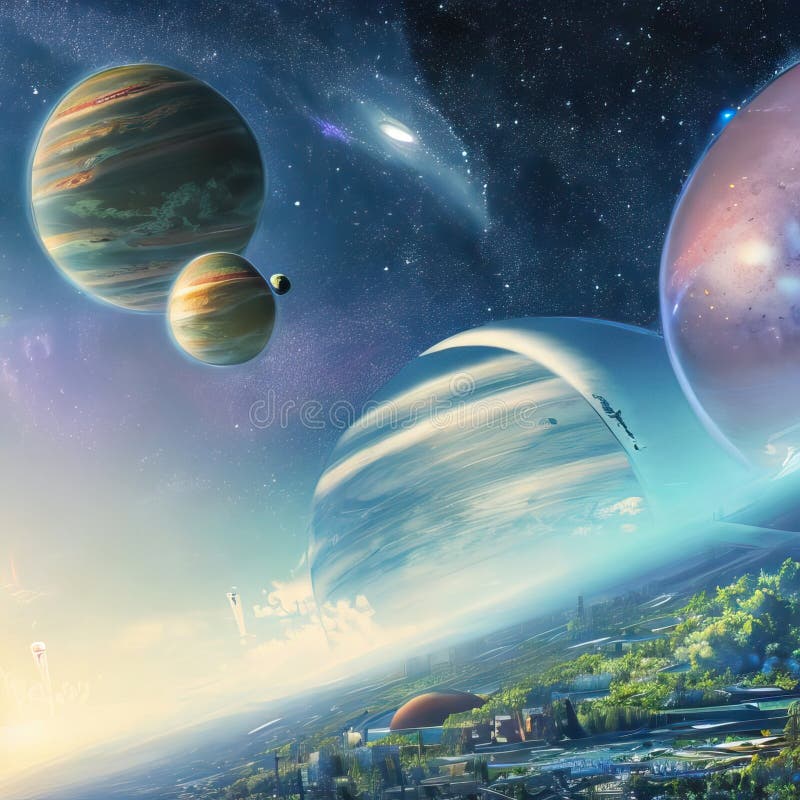 Space and Planet Background. Planets Surface with Craters, Stars and ...