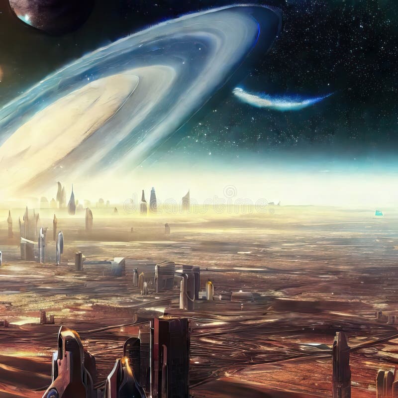 Space And Planet Background Planets Surface With Craters Stars And Comets In Dark Space