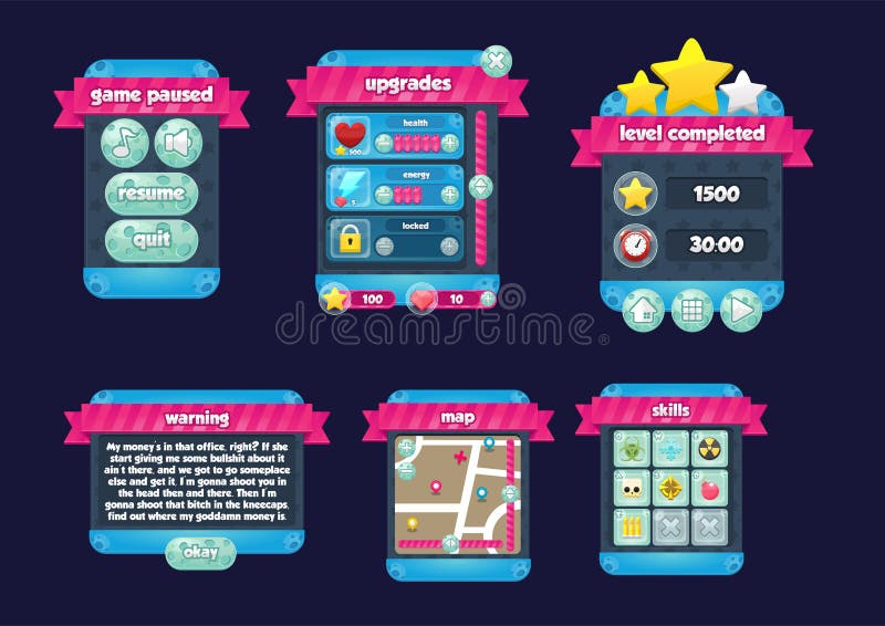 Space Planet Game GUI Set stock vector. Illustration of moon - 116795931