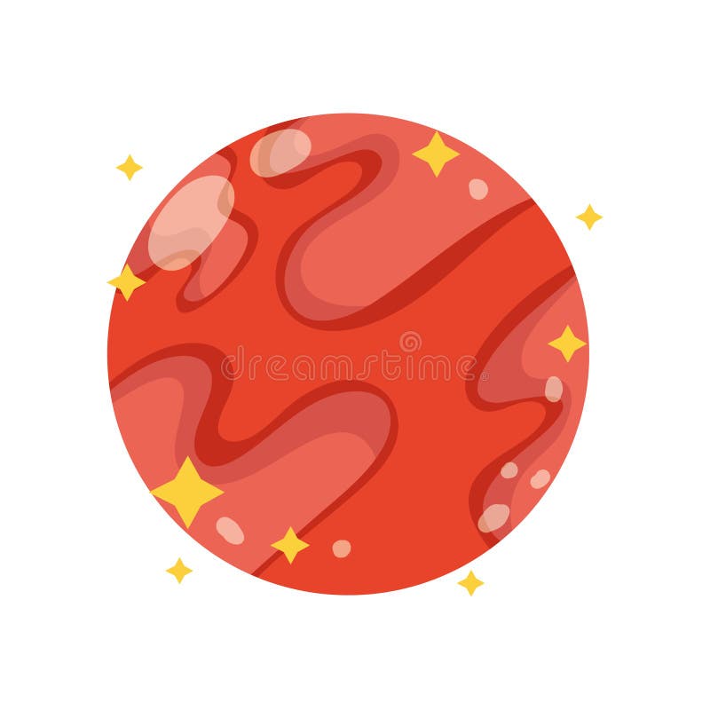 Space Planet Mars Astronomy Adventure Explore Cartoon Flat Style Stock ...