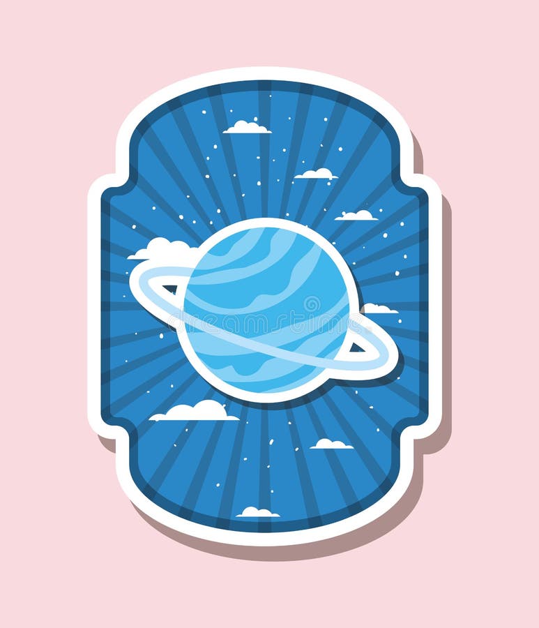 Space Planet Over Label Design Vector Illustration Stock Vector ...