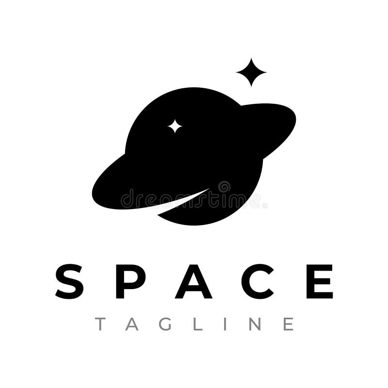 Space Planet Template Logo Vector Design Surrounded by Rings or Orbits ...