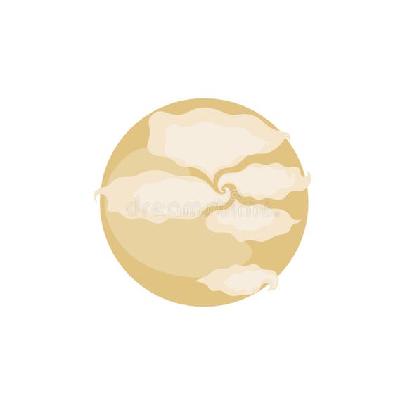 Planet Venus in 2d Flat Style. Vector Stock Vector - Illustration of ...