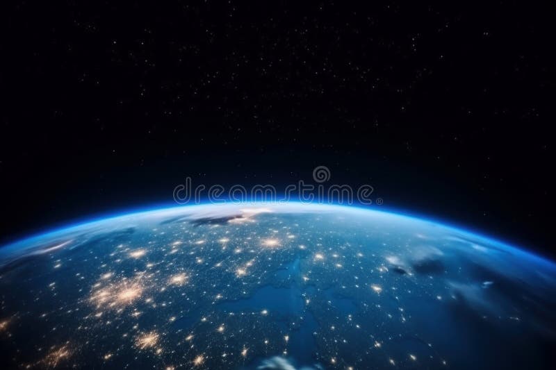 Space Planet View. Generate AI Stock Illustration - Illustration of ...