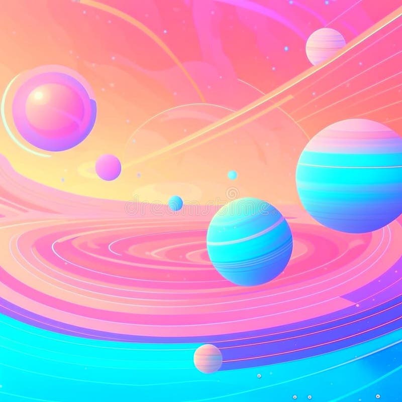 Space and Planets from Another Solar System. Abstract Background ...