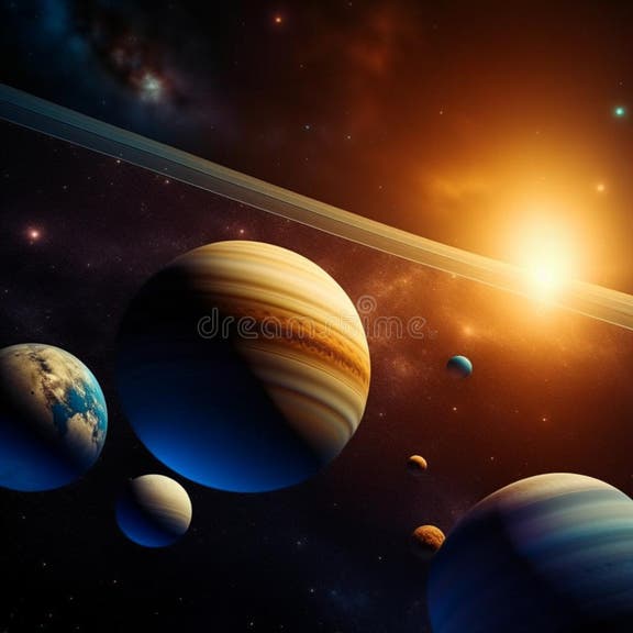 Space and Planets from Another Solar System. Abstract Background ...