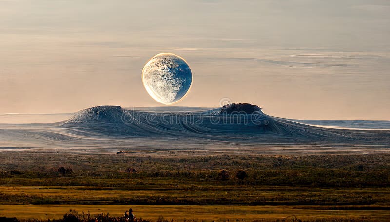 The Image of the Sphere and the Surface of the Moon Stock Illustration ...