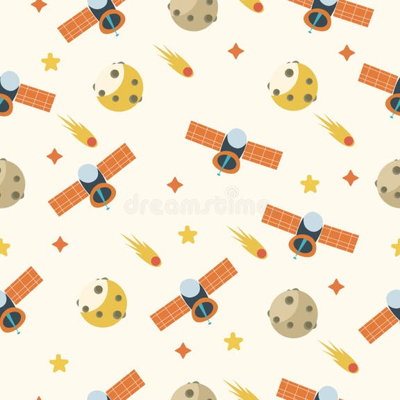 Space Planets Pattern Moon Pattern Stock Vector - Illustration of ...